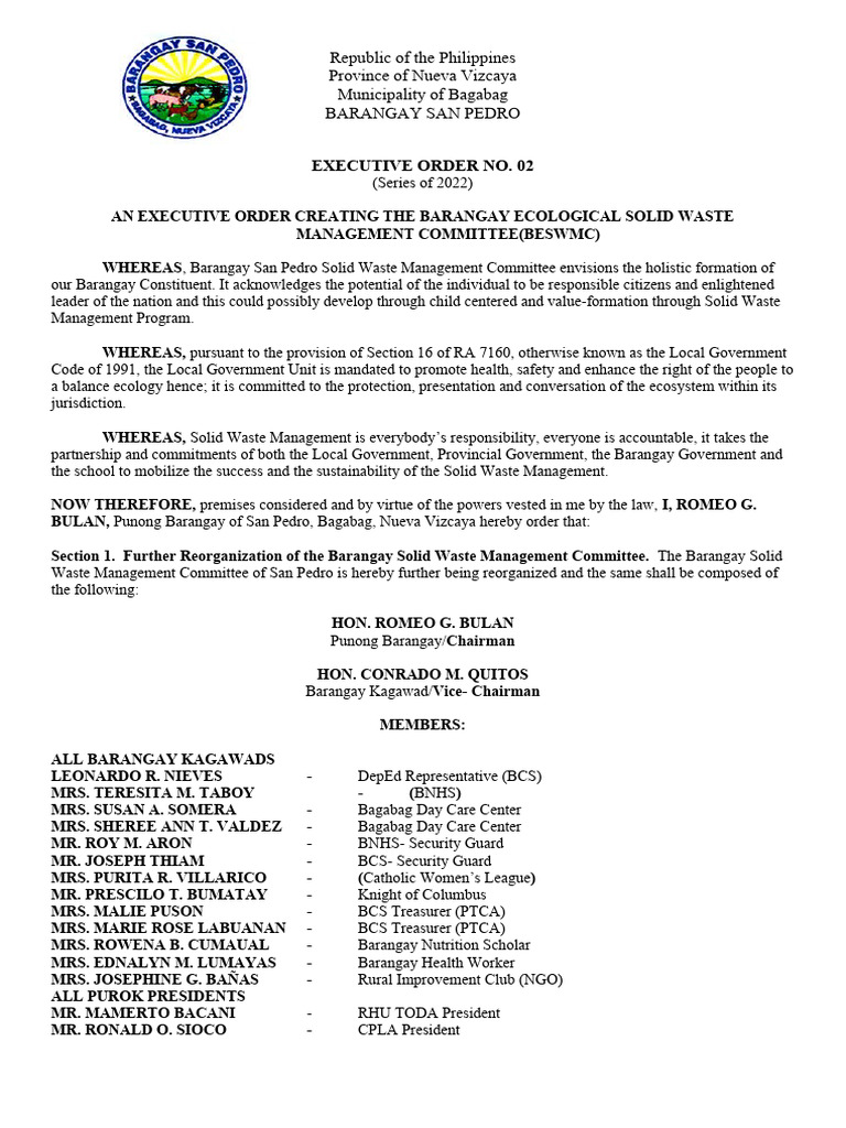 Beswmc Eo 2023 | PDF | Economy And The Environment | Waste