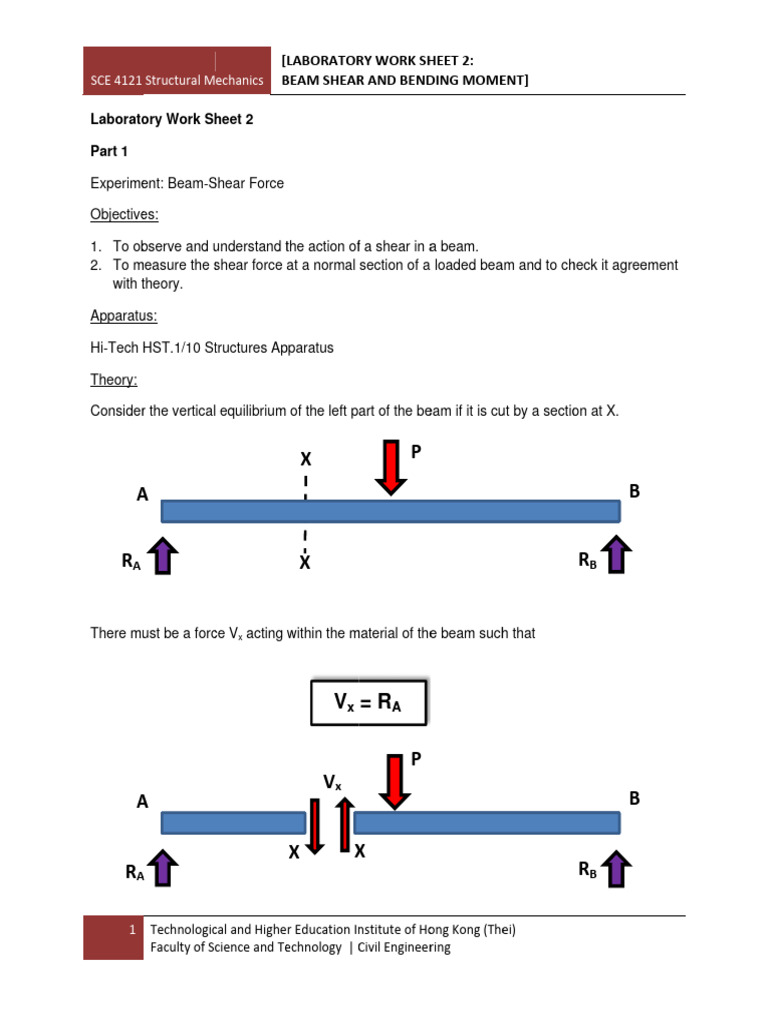 Beam Shear and Bending Moment Lab | PDF | Bending | Beam (Structure)