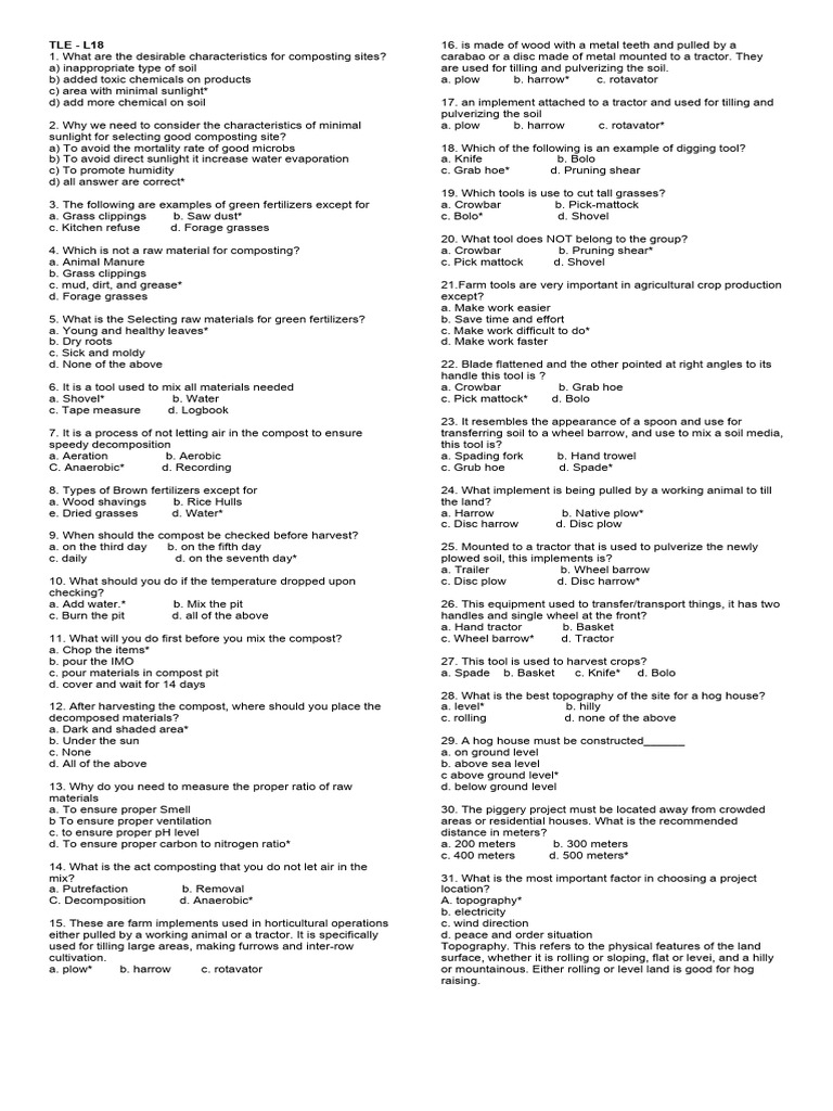 TLE - Part 18 | PDF | Pig | Compost