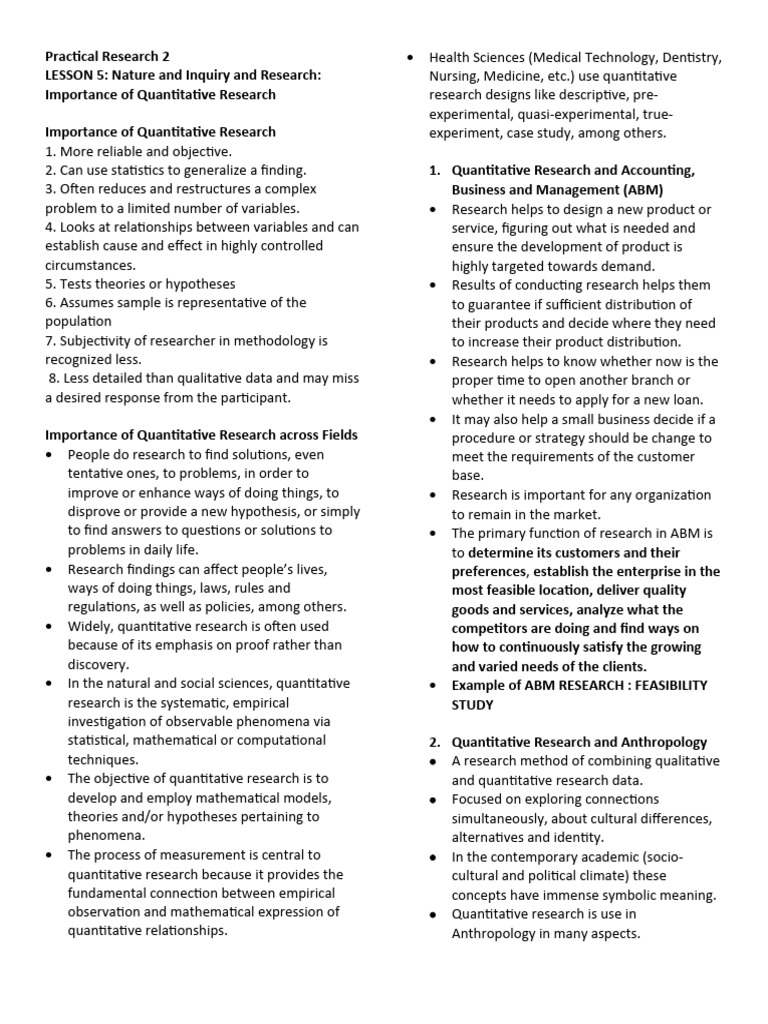 Lesson 5-6 Handouts | PDF | Quantitative Research | Dependent And Independent Variables