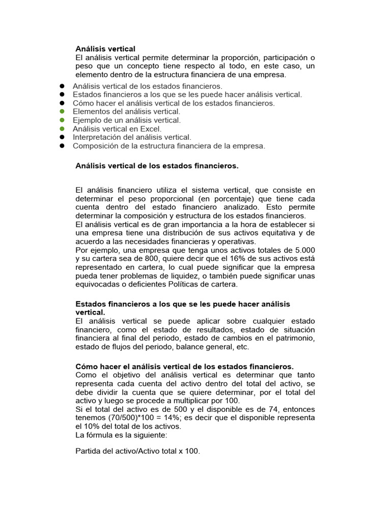 Guía del Análisis Vertical Financiero | PDF | Business | Capital de trabajo
