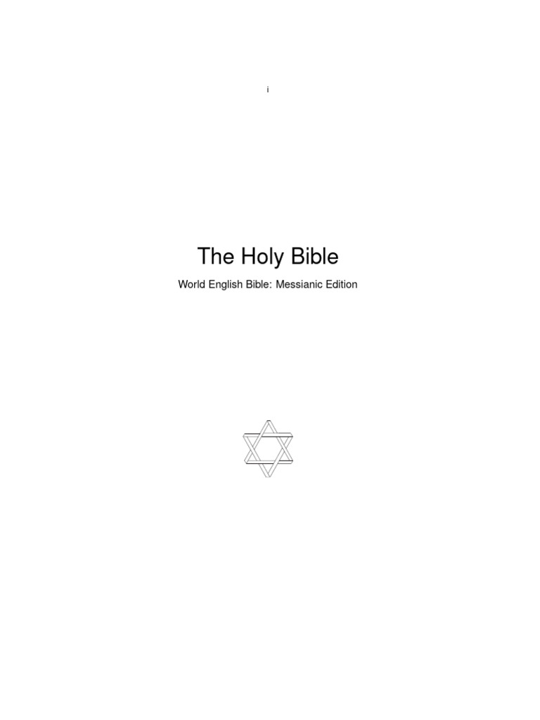 The World Messianic Bible (WEBME) - Hebrew Names Version (HNV) IMPRESSO ...