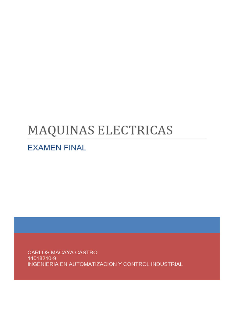 ME Carlos Macaya Examen | PDF | Transformador | Resistencia Eléctrica y Conductancia