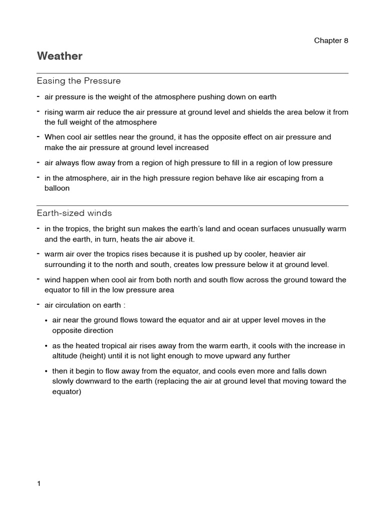 Science Note CHAPTER 8 | PDF | Atmosphere Of Earth | Cloud