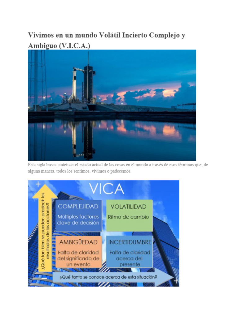 Vivimos en Un Mundo Volátil Incierto Complejo y Ambiguo | PDF ...