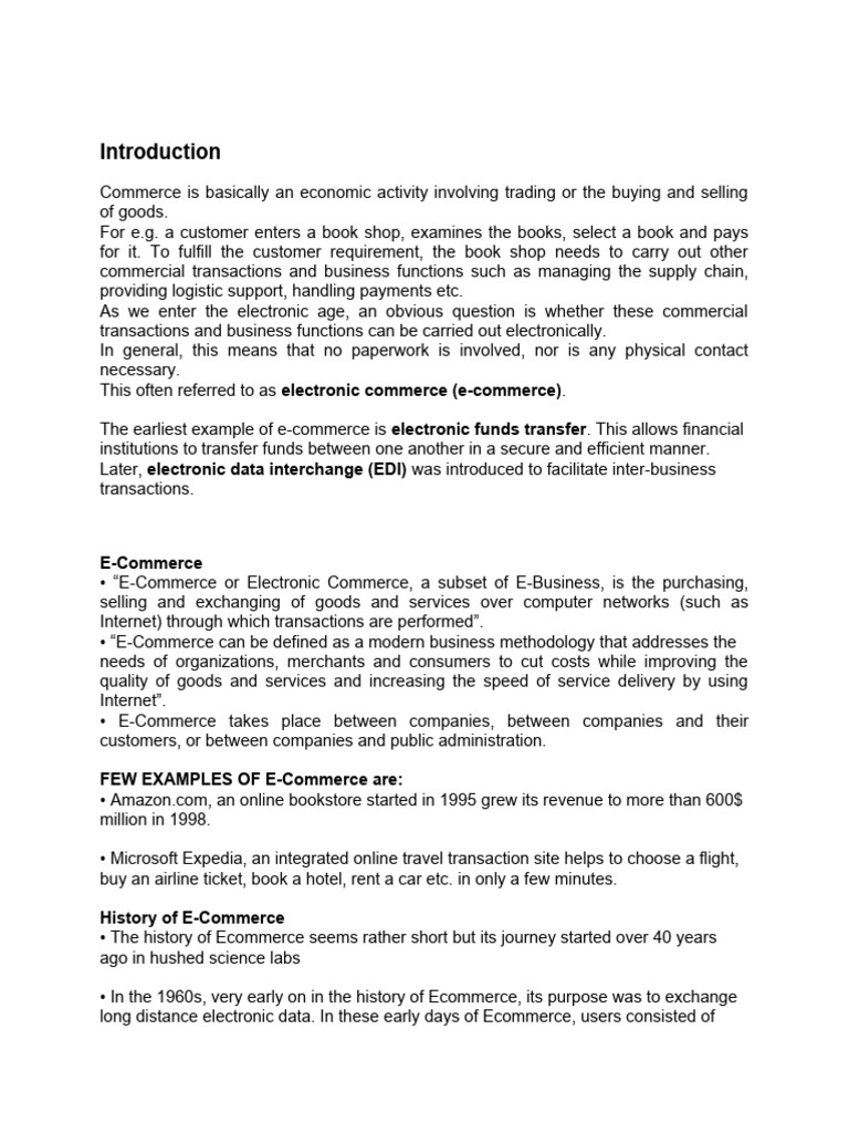 Understanding E-Commerce Basics | PDF | Electronic Data Interchange | E Commerce