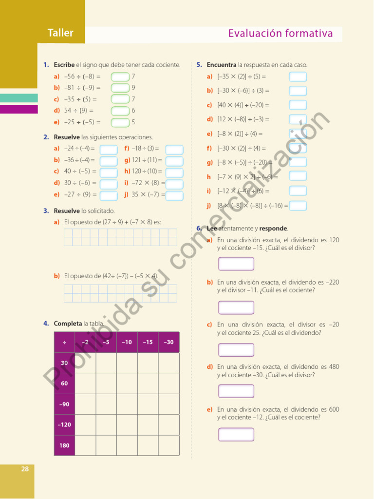 Pag.28 Texto Integrado 8v0 2024 | PDF | División (Matemáticas) | Aritmética