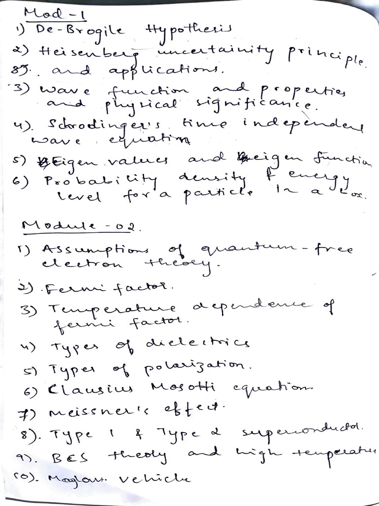 Physics Module Wise Important Questions | PDF