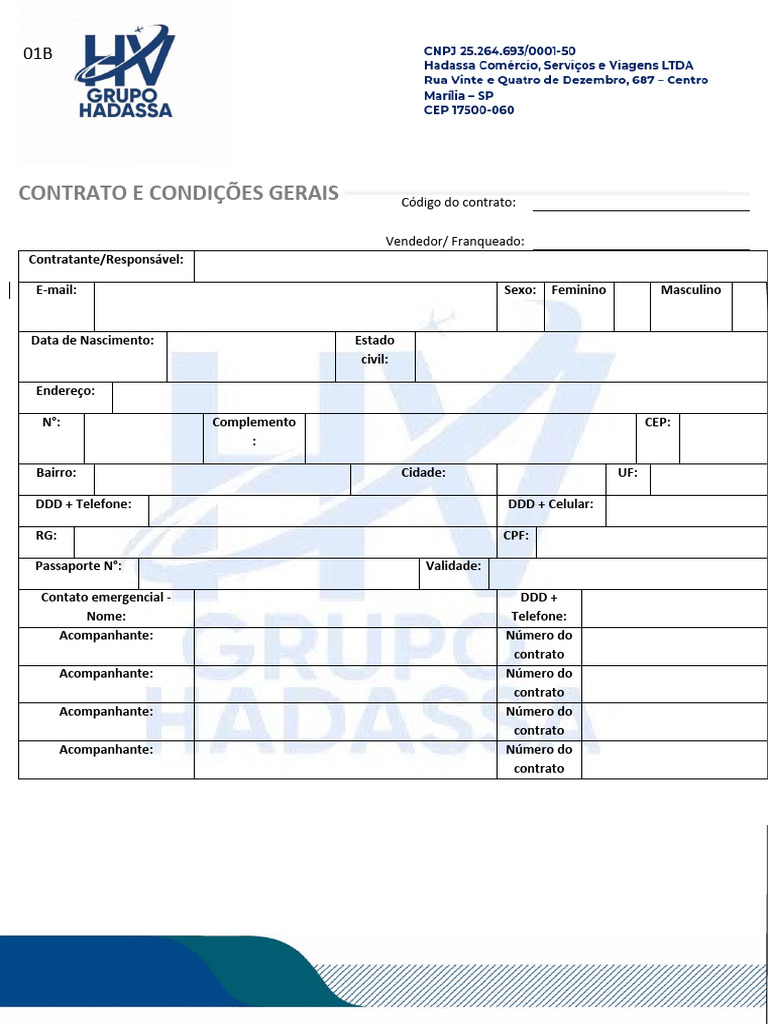 01B - Contrato de Viagem - Com Passagem Aérea | PDF | Visto para viagem