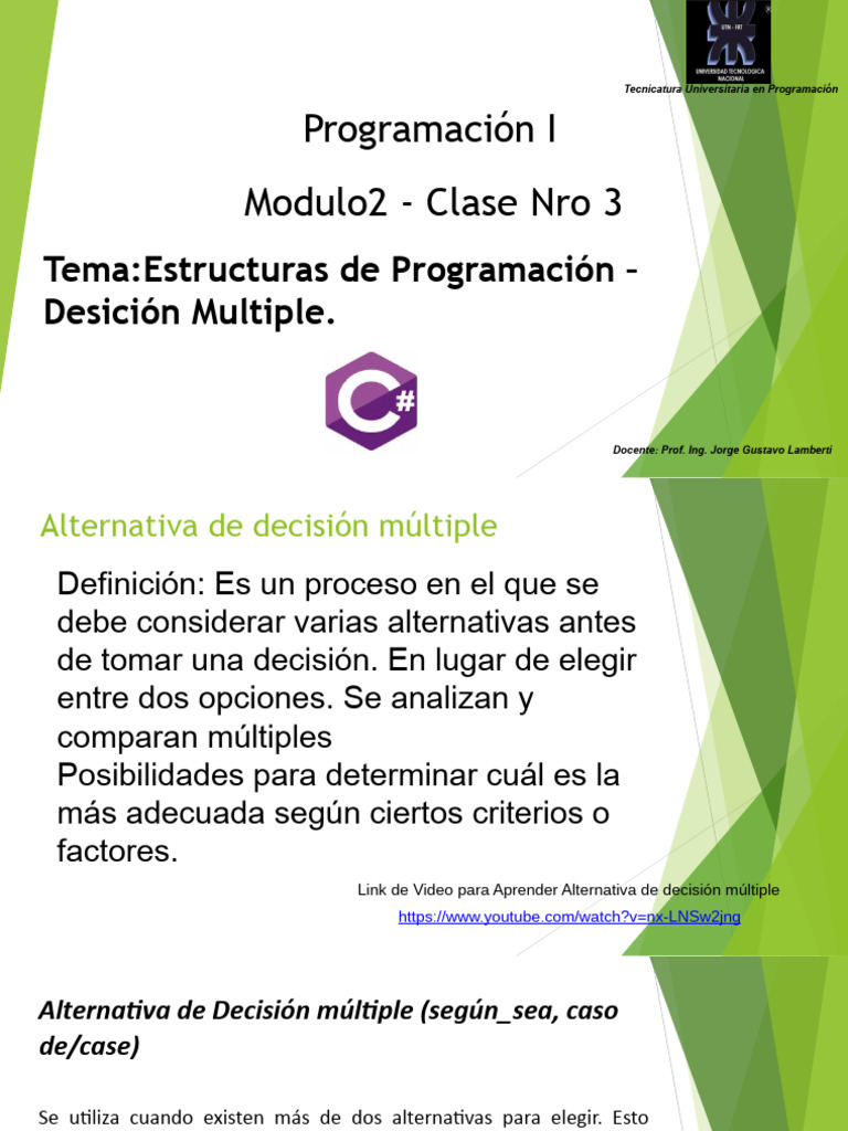 Estructuras de Decisión Múltiple | PDF | Algoritmos | Programación de computadoras