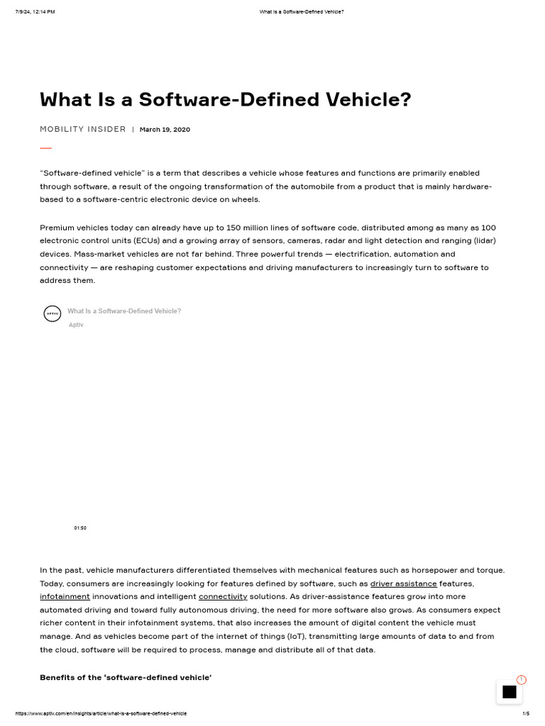 What Is A Software-Defined Vehicle | PDF | Software Defined Radio ...