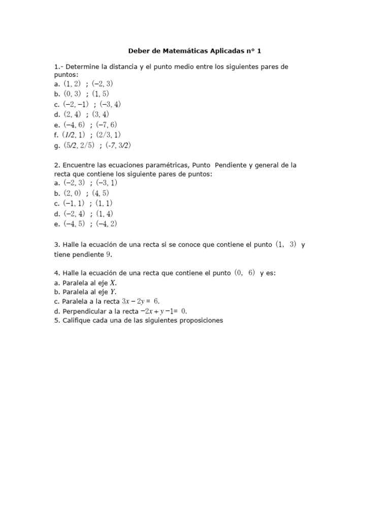 Deber de Matemáticas 1 | PDF