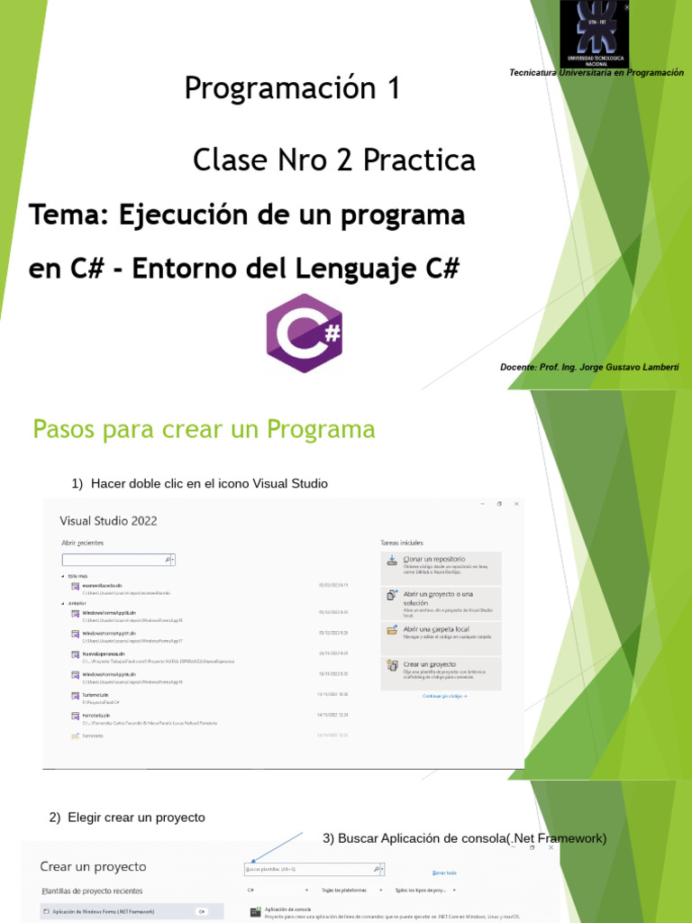 2clase Practica | PDF | C Sharp (lenguaje de programación) | Programación de computadoras