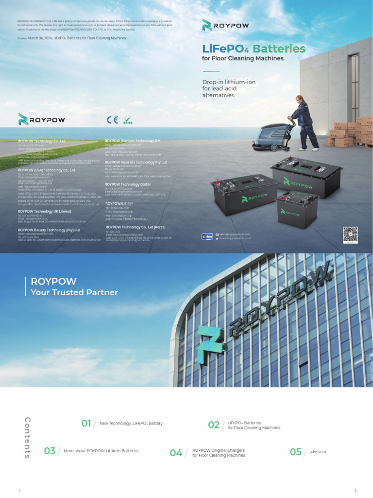ROYPOW LiFePO4 Batteries For FCMs Brochure - Ver. March 21, 2023 | PDF ...