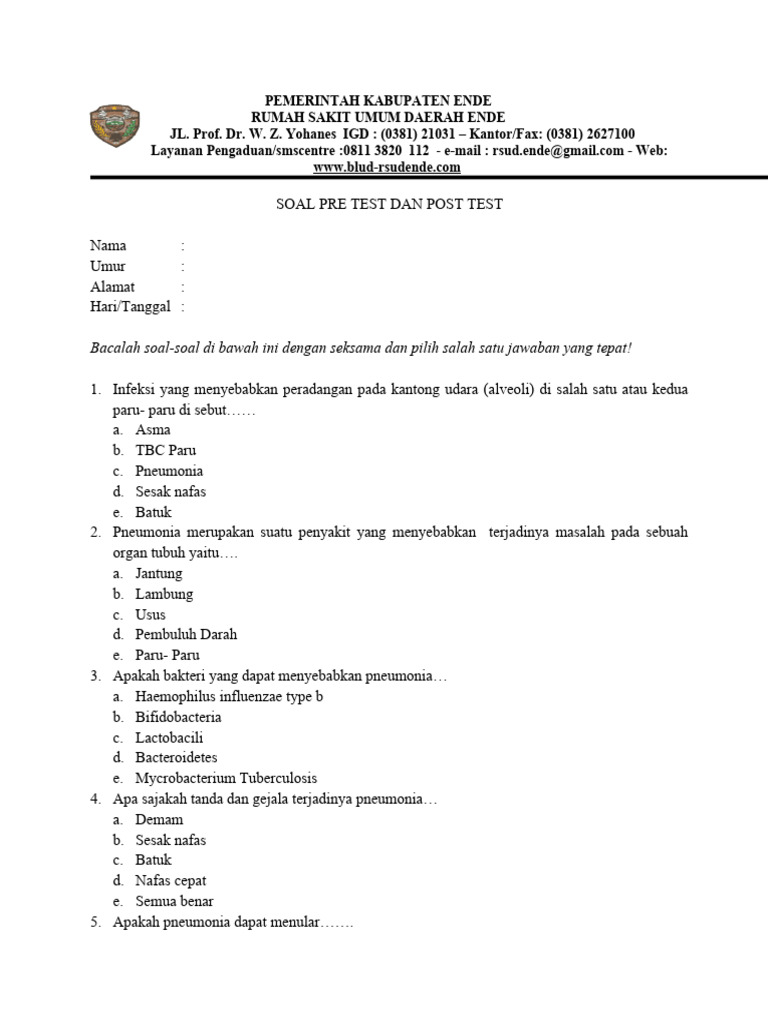 Soal Pre Test Dan Post Test | PDF