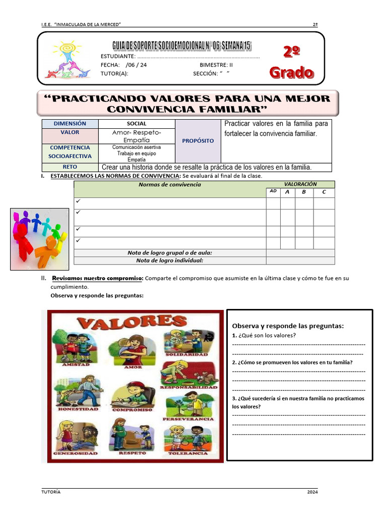 2 Guia de Soporte n06 Semana 15 | PDF | Amor