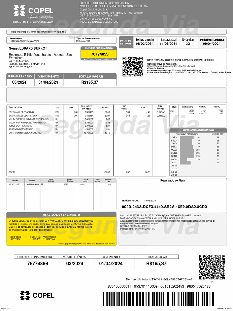 Fatura Copel | PDF