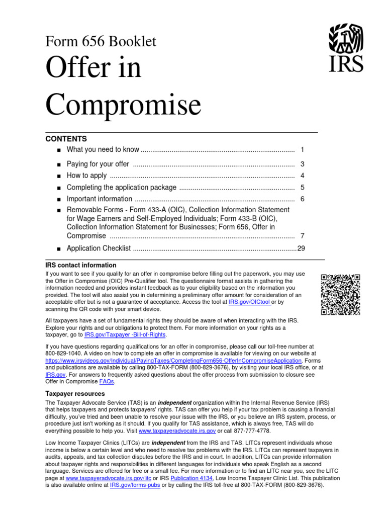 Offer of Compromise | PDF | Internal Revenue Service | Economies