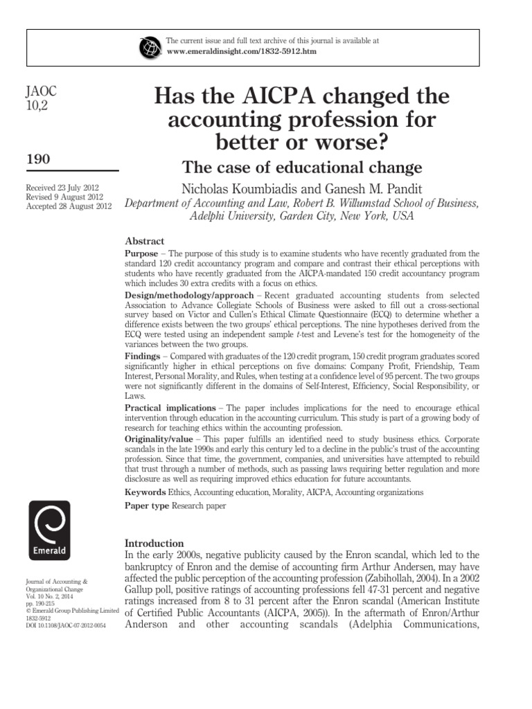Accounting Profession | PDF | P Value | Certified Public Accountant