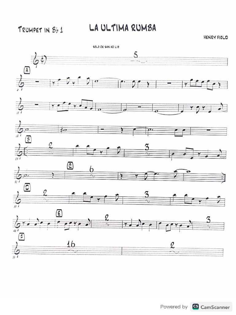 La Última Rumba (Henry Fiold) - Trumpet 1 | PDF