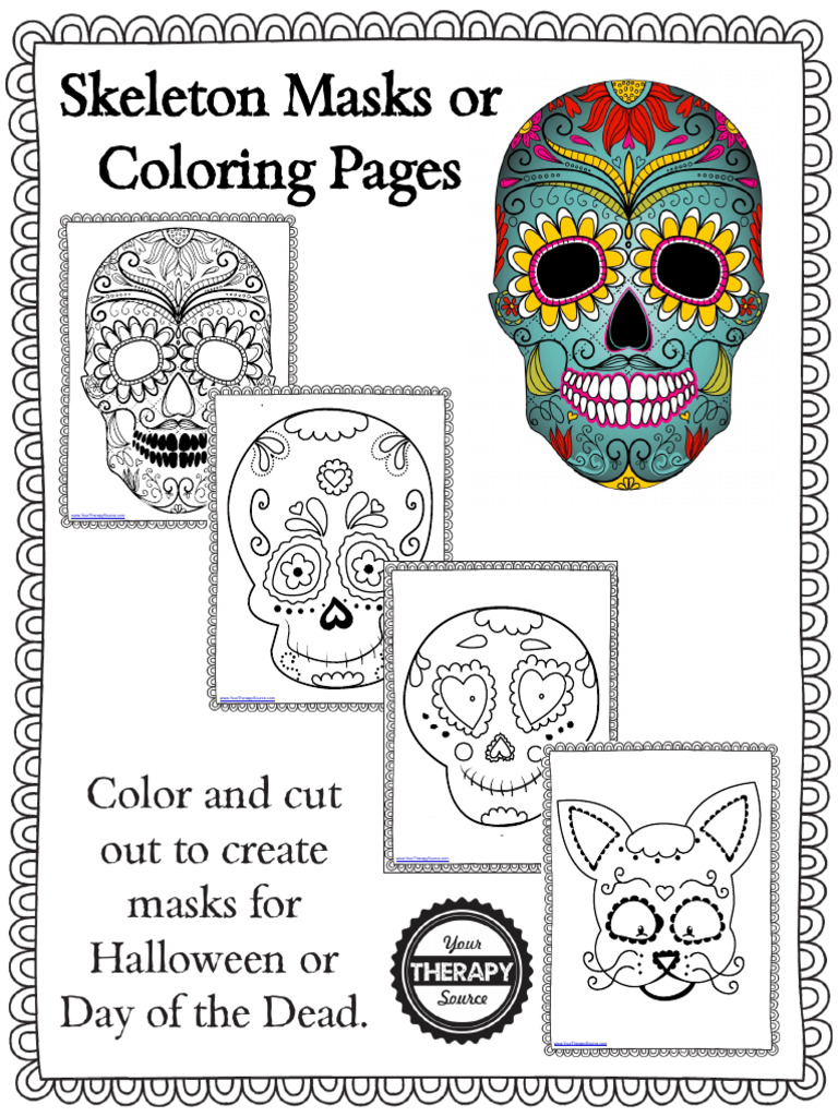 Skeleton Masks and Coloring Sheets | PDF