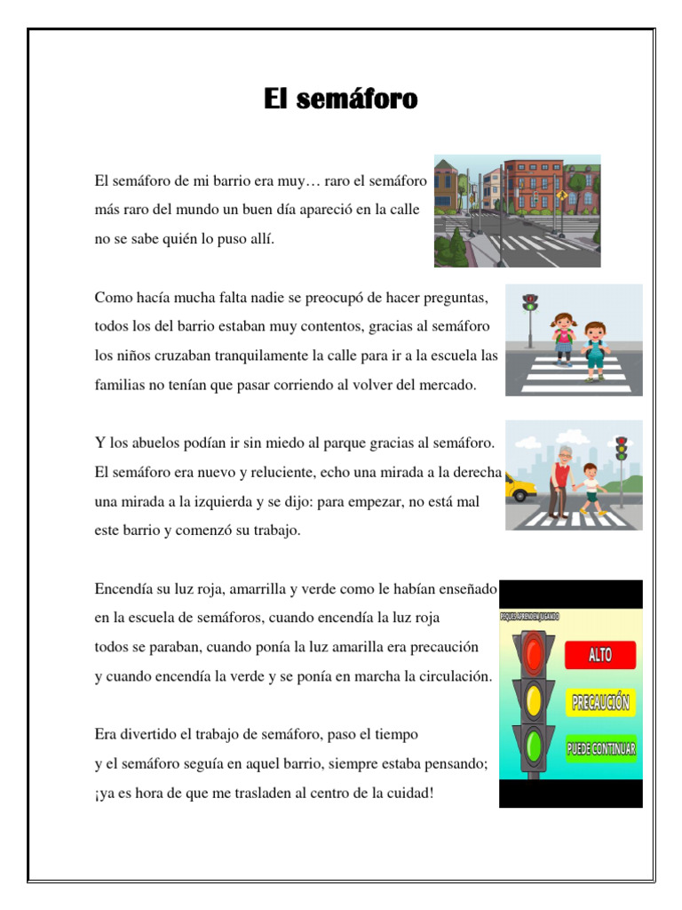 El Semáforo Cuento | PDF | Semáforo