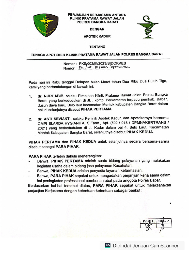 Mou Apotek Kadur | PDF