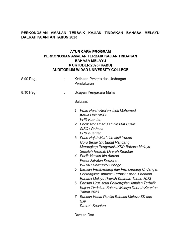 Aturcara Perkongsian Amalan Terbaik | PDF