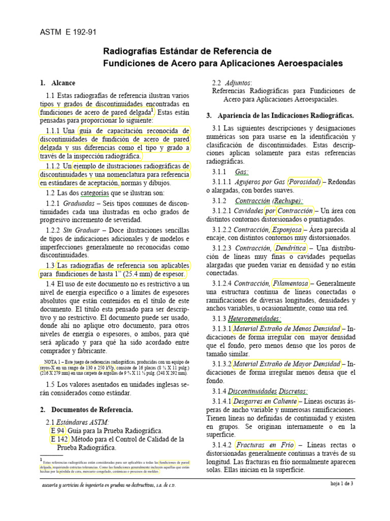 ASTM E192 - 91 Esp FALTA AGREGAR | PDF | Materiales