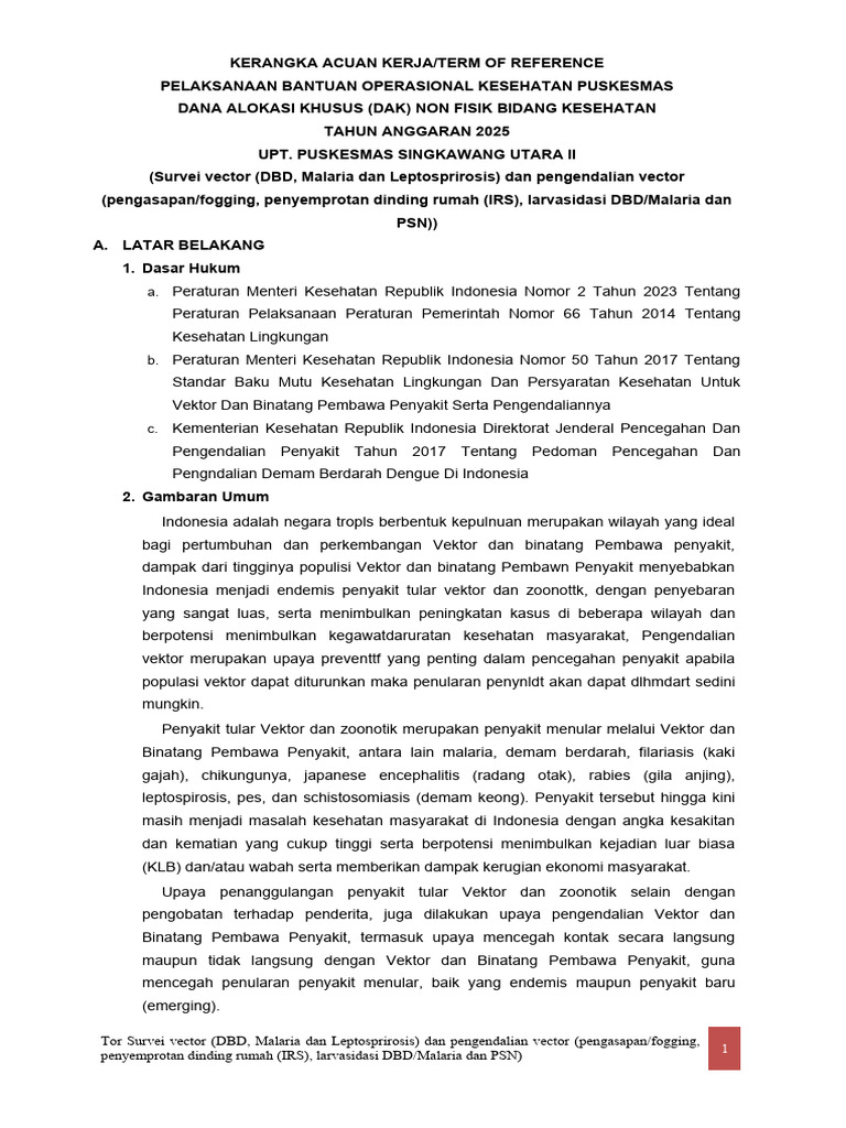 2.5 P2P_Survei Vektor ( DBD, Malaria dan Leptosprirosis ) dan ...