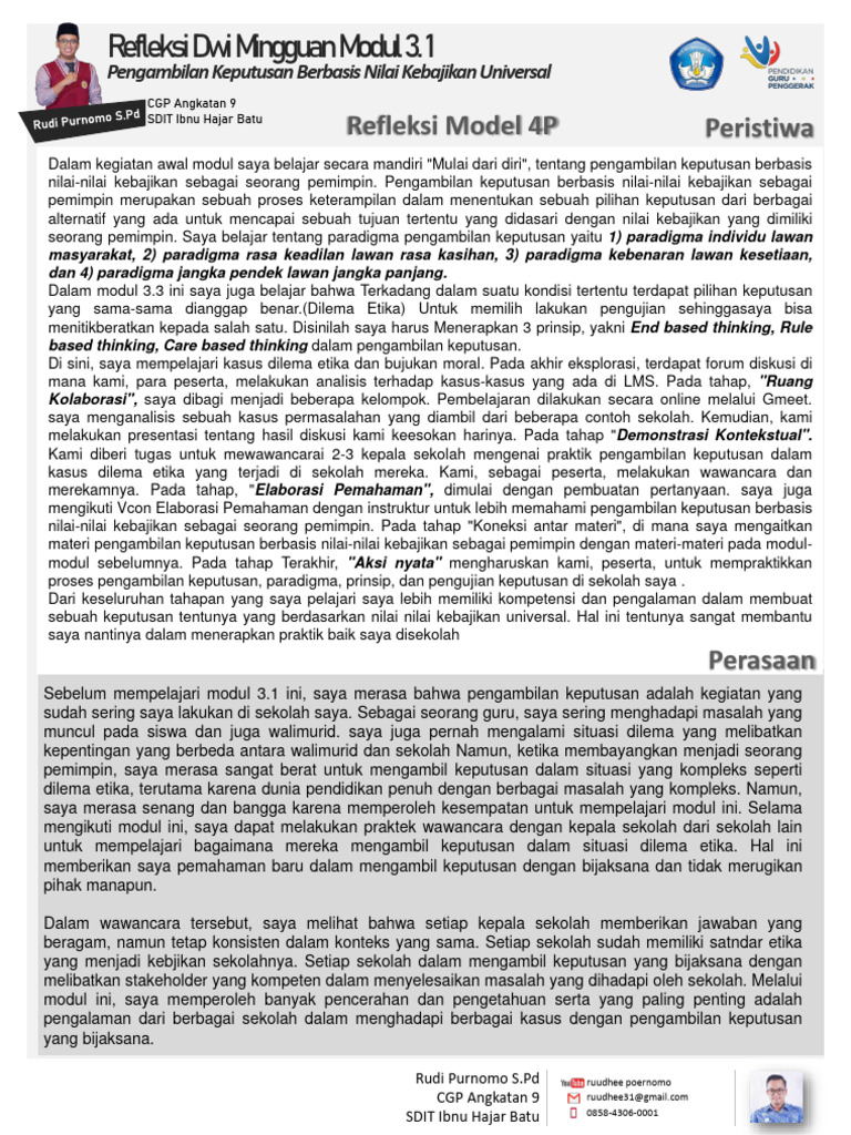 Refleksi Dwi Mingguan Modul 3.1 - Compressed | PDF