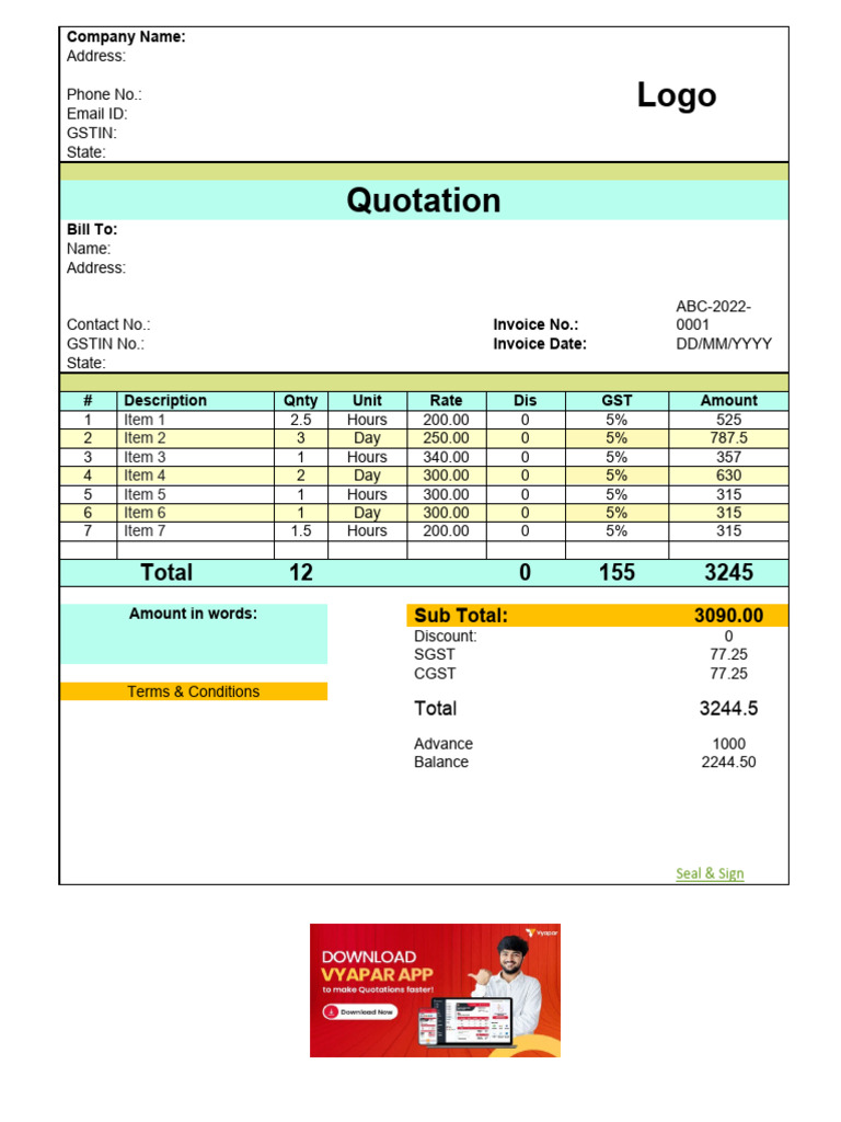 Scrap Quotation Format in Word 01 | PDF