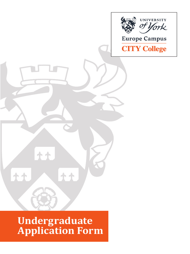 Undergraduate Application Form Download Free Pdf University And