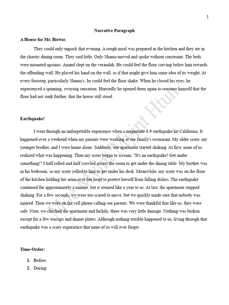 Narrative Paragraph | PDF | Taste | Restaurants