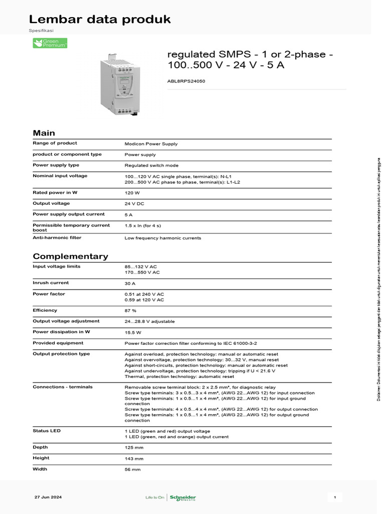Schneider Electric - Power-Supplies-For-Industrial-Use-Rail-Mounting ...