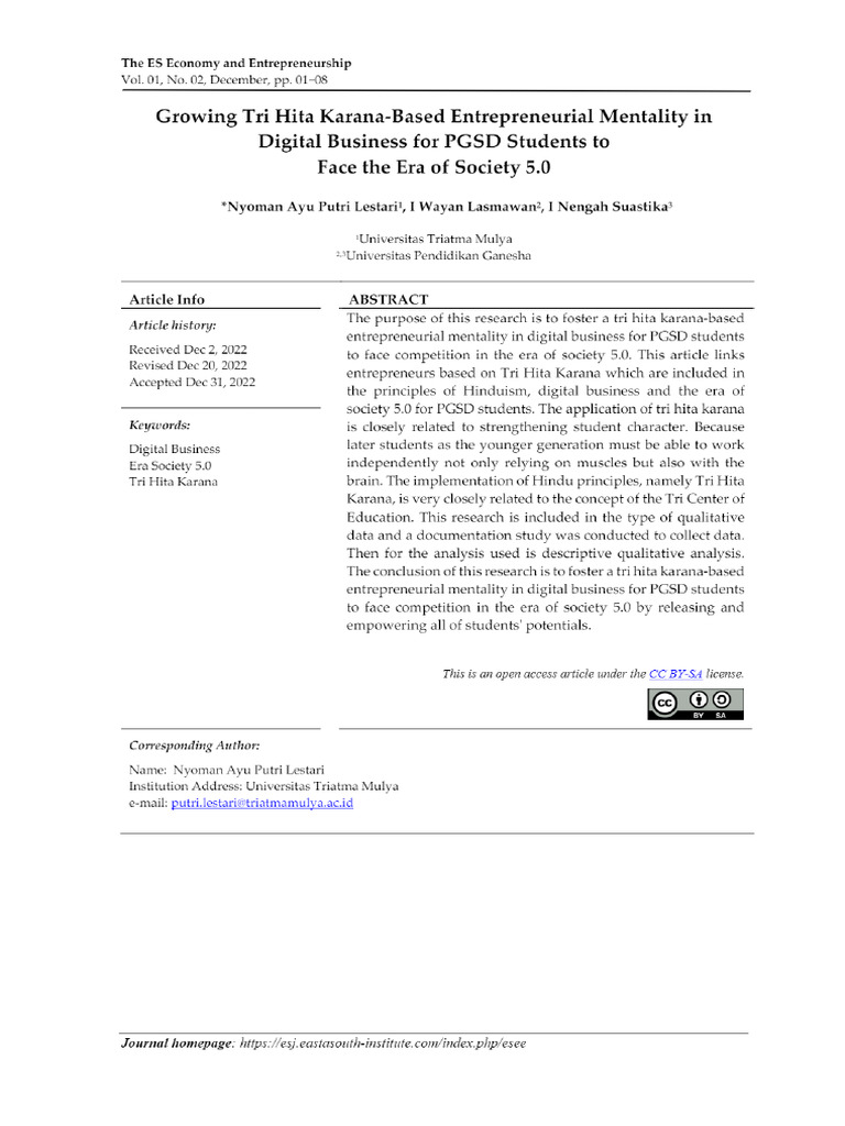 2022 The Es (Growing Tri Hita Karana) | PDF