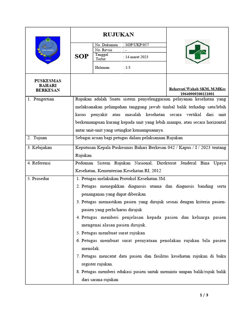 Sop Rujukan Fix | PDF