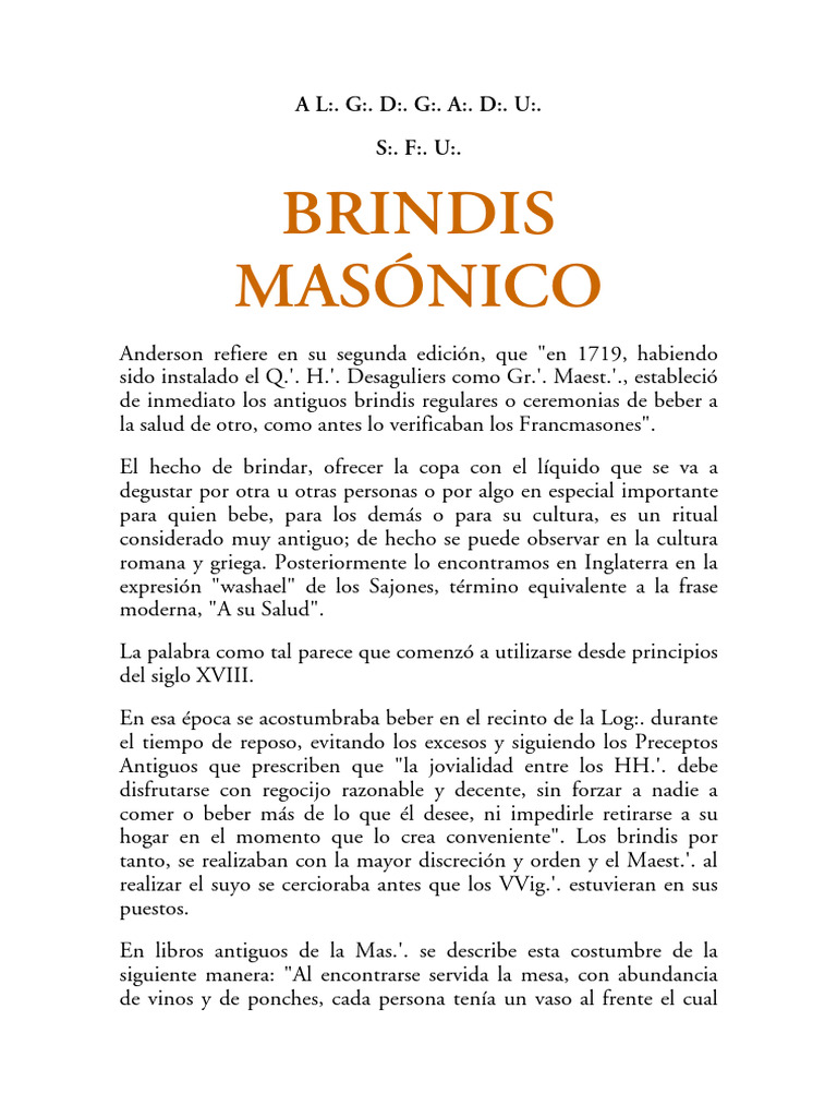 Brindis Masonico | PDF
