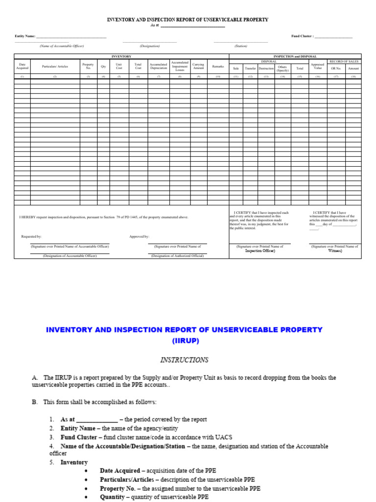 Appendix-74-Inventory and Inspection Report of Unserviceable Property ...