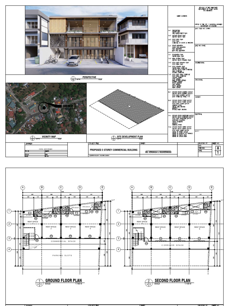 3 Storey BLDG Revised Plans | PDF | Door | Building Technology
