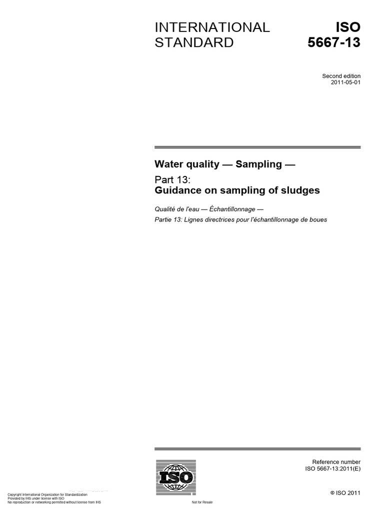 Iso 5667-13-2011 | PDF | Sewage Treatment