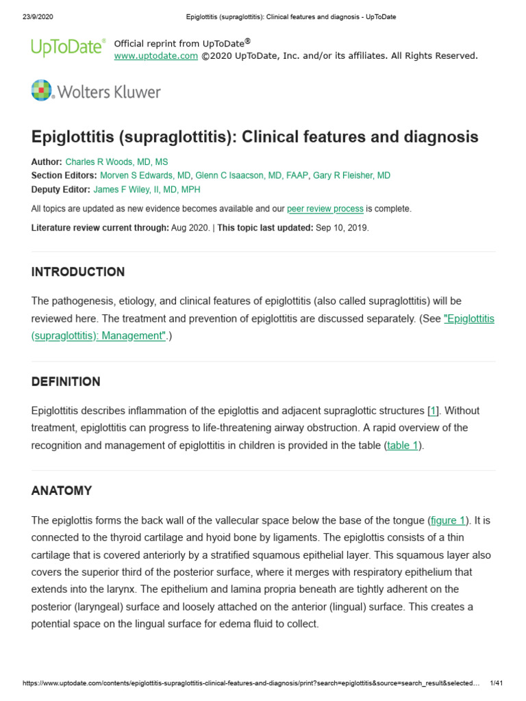 Epiglottitis (supraglottitis)_ Clinical features and diagnosis ...