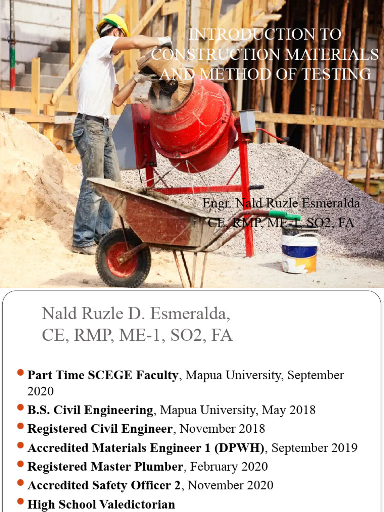 Introduction to Construction Materials and Method of Testing | PDF ...