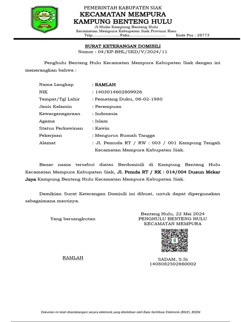 Domisili Ramlah | PDF