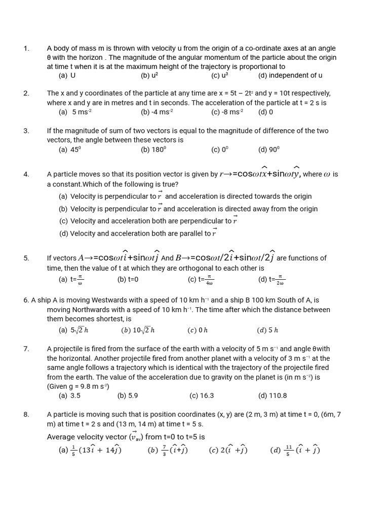 Projectile Motion Analysis and Problems | PDF | Acceleration | Velocity