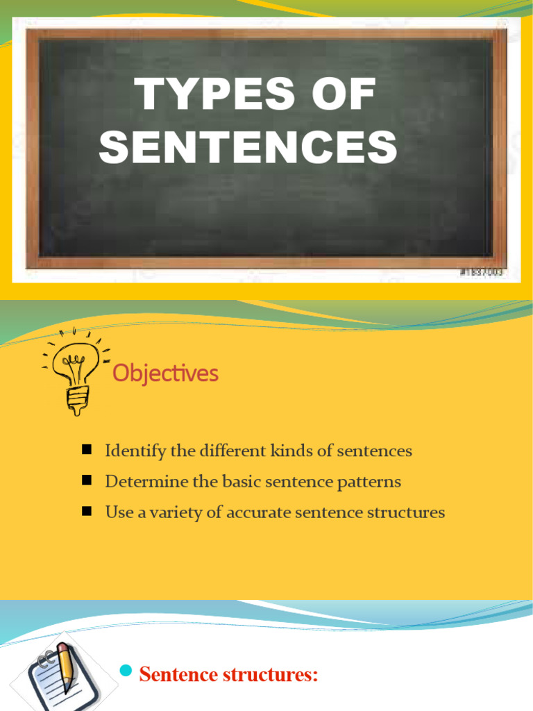 ELEC 100 Types of Sentences | PDF | Verb | Object (Grammar)