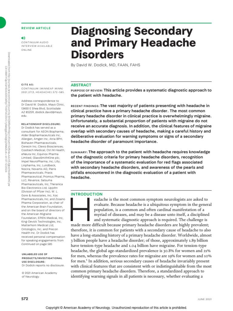 diagnosing_secondary_and_primary_headache. | Download Free PDF ...