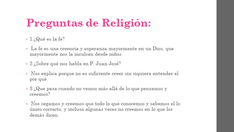 Preguntas de Religión | PDF