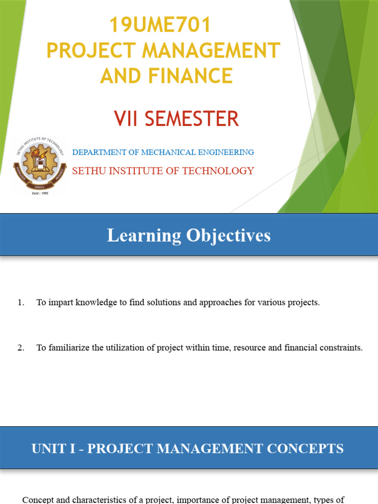 Basic Concepts of Project | PDF | Project Management | Concept