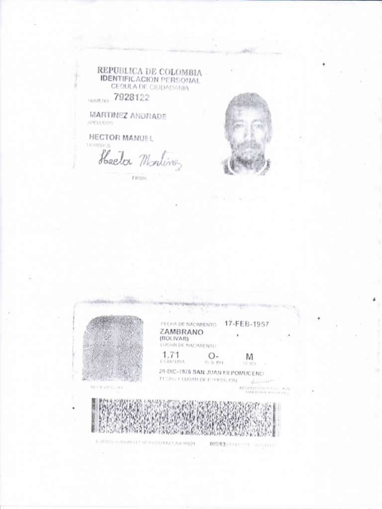 Cédula Héctor Martínez | PDF